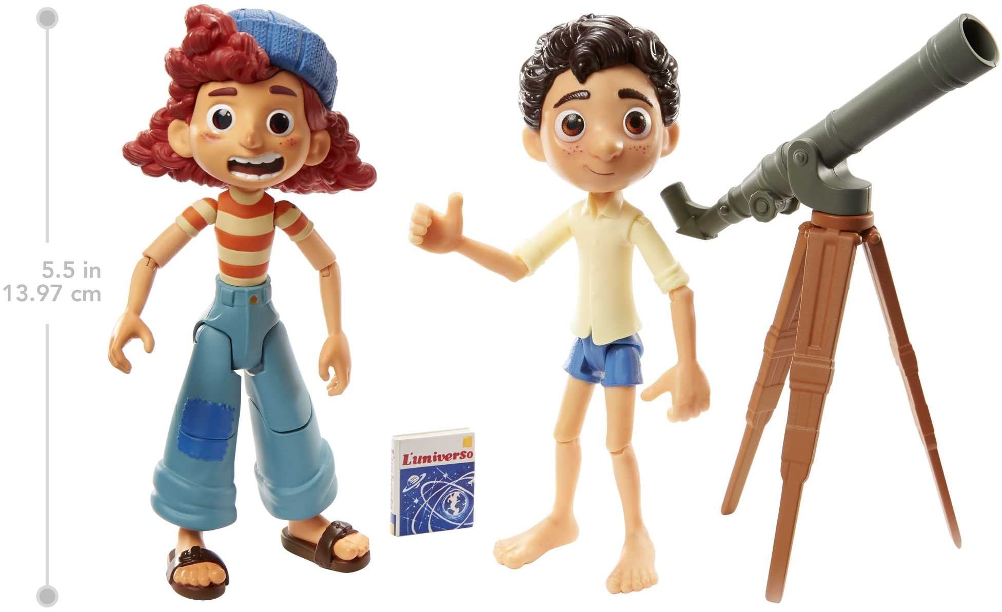 Mattel Disney and Pixar Luca Stargazers Pack with 2 Action Figures & Accessories, Set Includes Luca Paguro & Giulia 5-inch Collectibles
