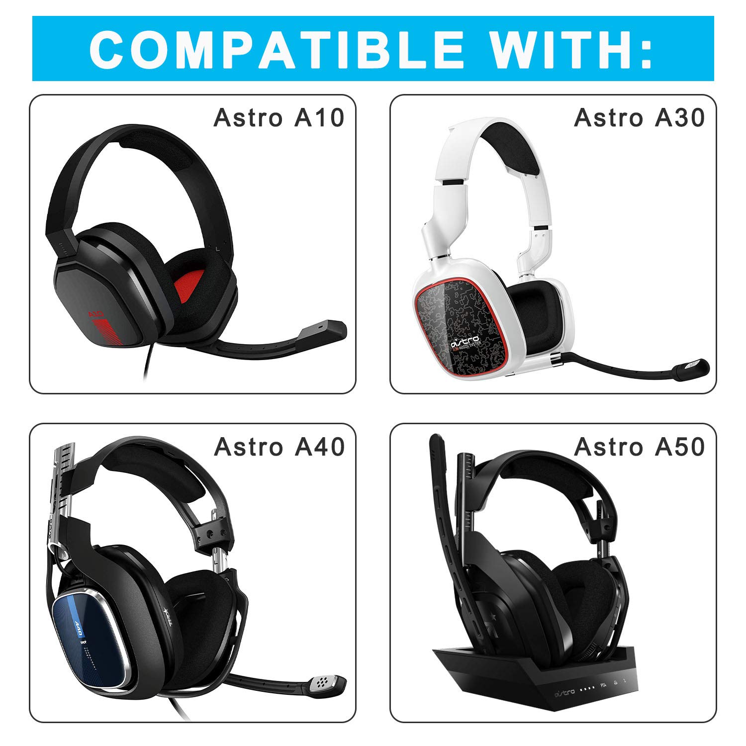 Replacement Cord for Astro A10 A30 A40 A50 Headset, Cable with Volume Control and Inline Mute Function, 2.0M 6.5Ft, Durable Braided Cable Compatible with Xbox One Play Station 4 PS4 Via 3.5mm Jack