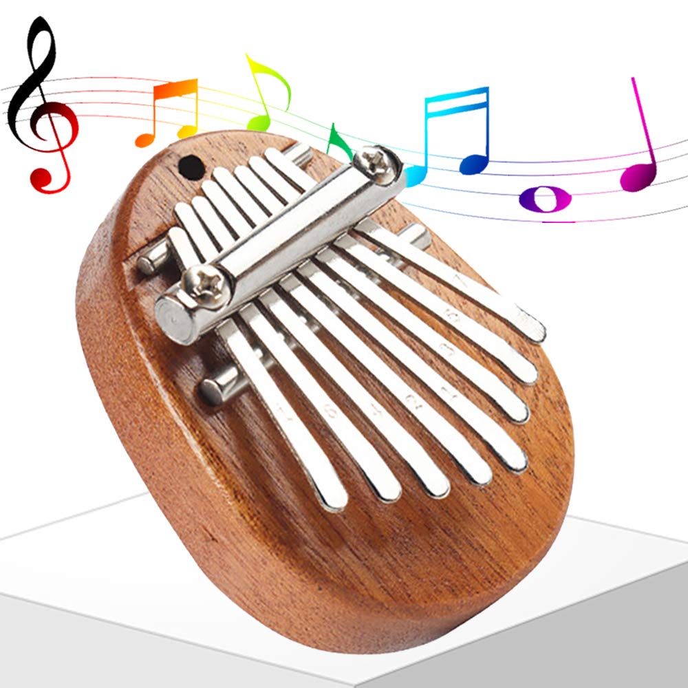 Melogale Kalimba Portable Mini 8 Key Thumb Piano Marimba Mbira Kisanji Musical Good Accessory Pendant Finger Piano Gift for Adults and Children