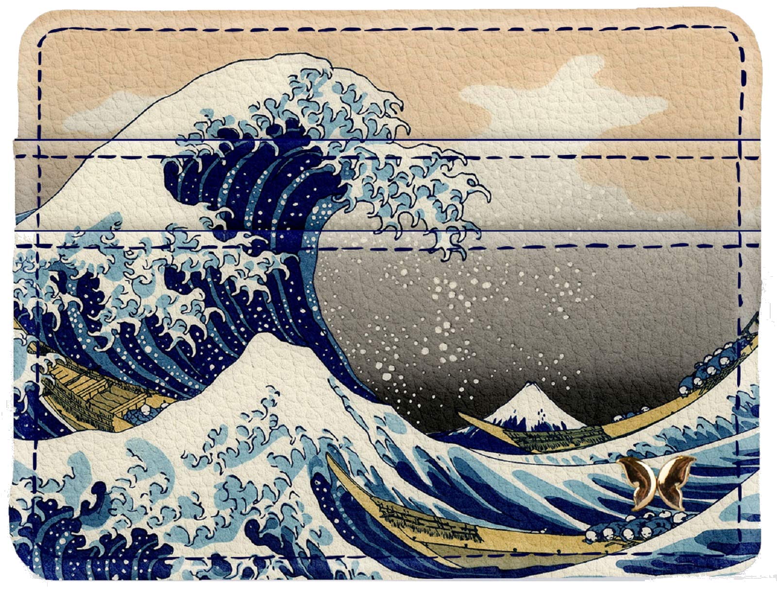 Monarque RFID Slim Wallet (Hokusai - The Great Wave of Kanagawa)