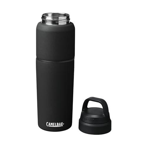 CamelBak MultiBev Water Bottle & Travel Cup – Vacuum Insulated Stainless Steel – Black – 22oz bottle & 16oz cup