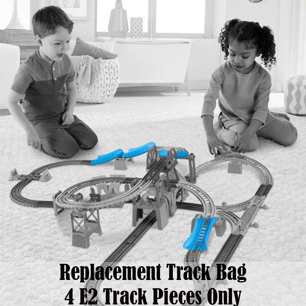 Replacement Parts for Thomas The Train - GBN45 ~ Thomas & Friends Trackmaster Percy 6 - in - 1 Set ~ Replacement Track Bag ~ 4 E2 Track Pieces ~ Blue