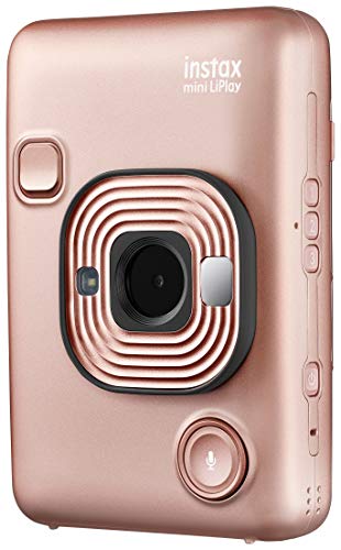 Fujifilm Instax Mini LiPlay Hybrid Instant Camera (Blush Gold) + Fujifilm Instax Instant Film (20 Shots) + Compact Camera Case β Instant Camera Bundle