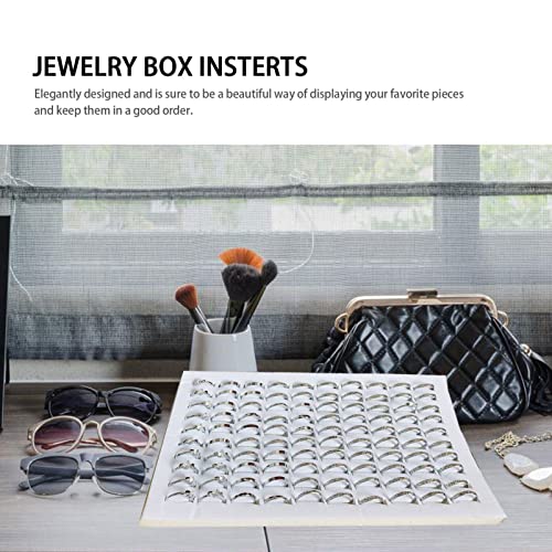 Cabilock 4pcs Box jewelry box pad jewelry tray insert showcase dsiplay insert jewelry display for selling jewelry showcase pads jewelry insert pad foam insert jewelry rack white sponge ring
