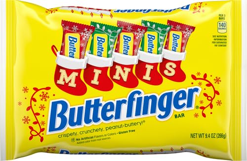 Butterfinger, Chocolatey, Peanut-Buttery, Holiday Minis Candy Bars, White Elephant Gifts, 9.4 Oz