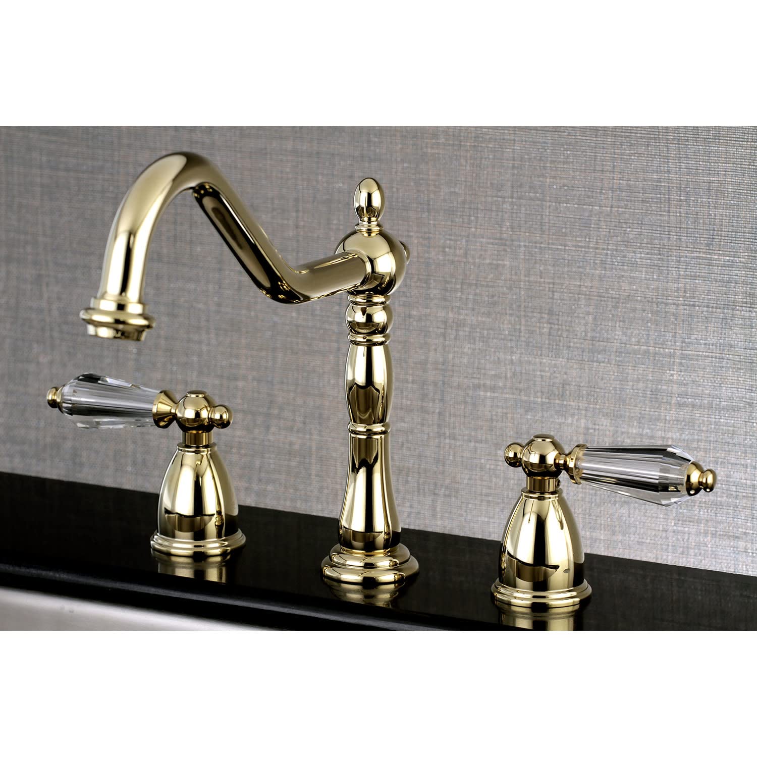 Kingston Brass KB1790WLLLS Wilshire Widespread Kitchen Faucet, Matte Black