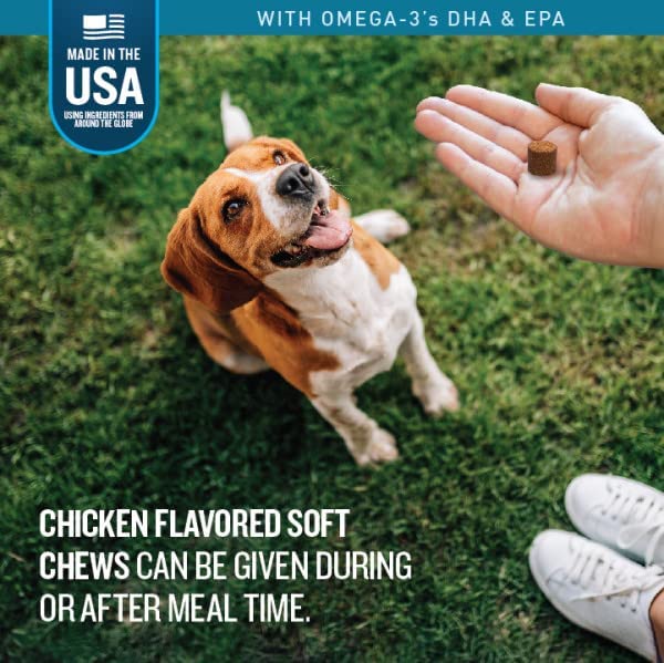 VetIQ Hip & Joint Supplement for Dogs, Anti Inflammatory Joint Support, Glucosamine, MSM, and Krill, Chicken Flavored Soft Chews, 60 Count