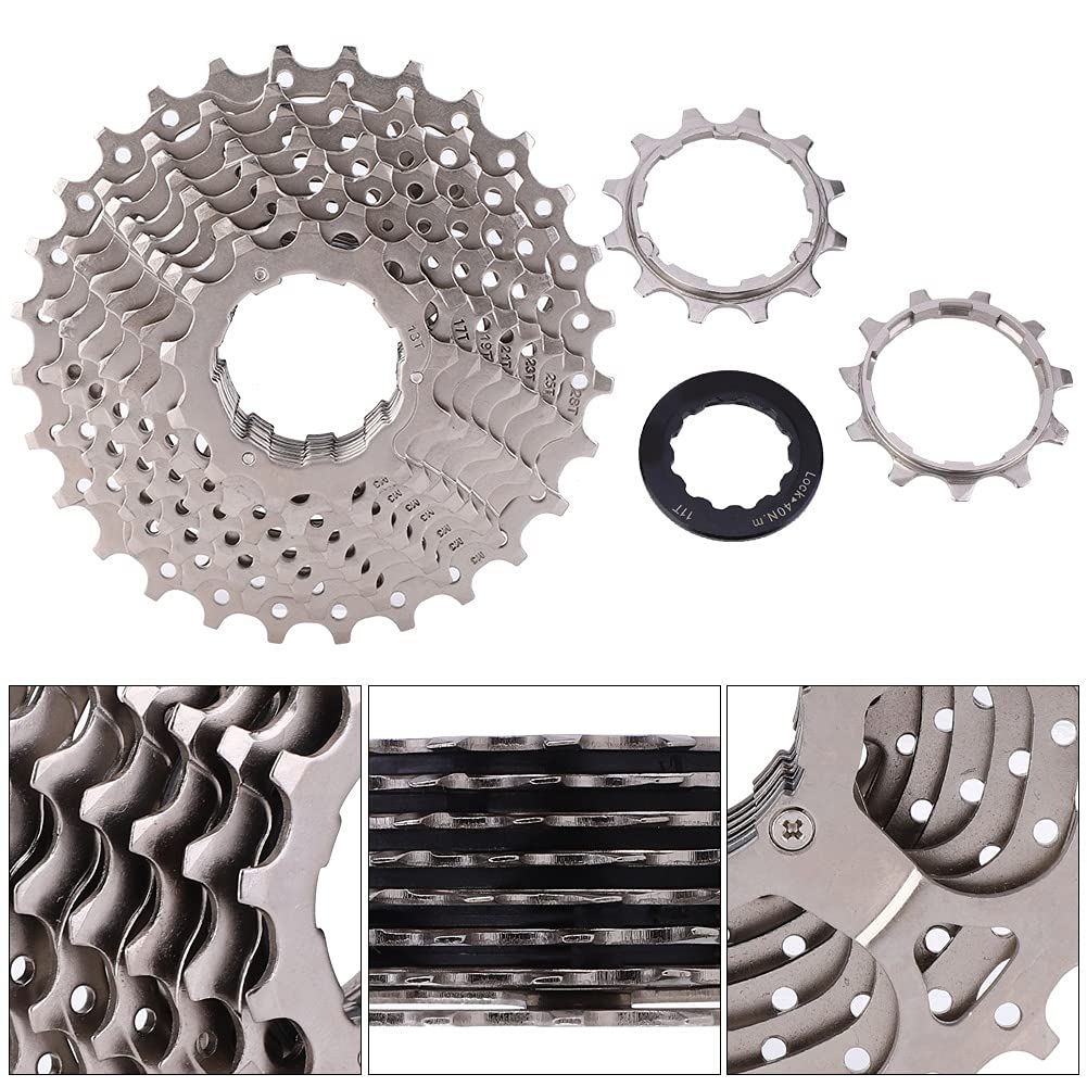 BOTEGRA durable wear-resistant Road Bike Freewheel Cassette Sprocket Bicycle Replacement Equipment for trail riding(10S 11-28T)
