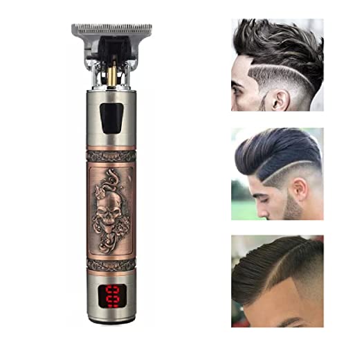 CIBEL Hair Clippers Zero Gapped Cordless Hair Trimmer Haircut & Grooming Kit Rechargeable LED Display Skull Ornament