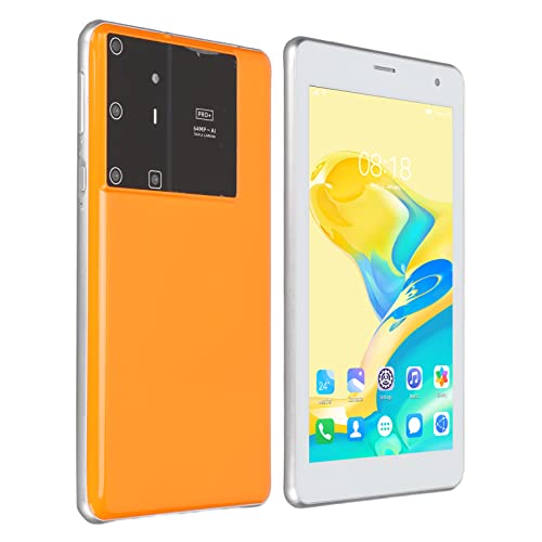 ciciglow Tablet 7Inch, 2G 32G RAM Android Tablets with Octa Core Processor, 1280x800 HD Tablet with Dual Camera, 2MP and 5MP Camera, 3500mah Battery, WiFi, Bluetooth 2.4G 5G Dual Band(Orange)