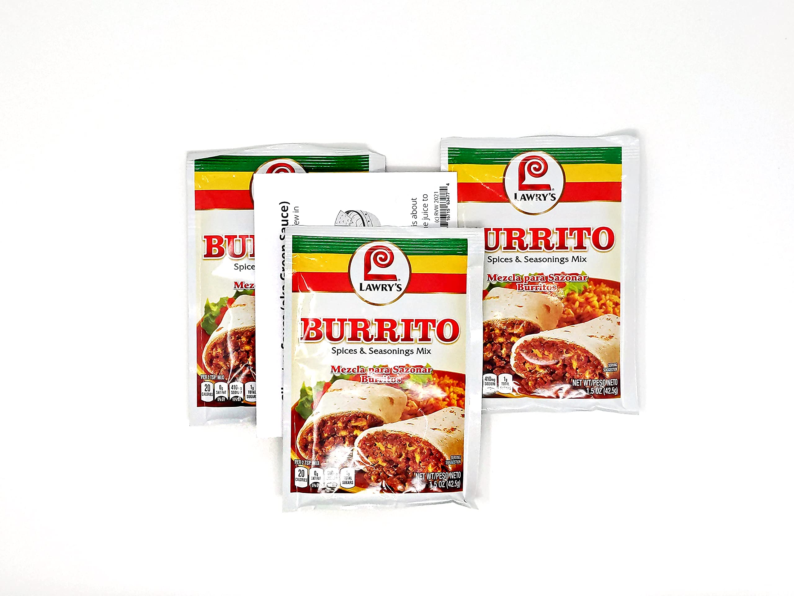 Burrito Spices & Seasoning Mix (3 Pack) and RVW Cilantro Sauce Recipe Card Bundle - 4 Items Total