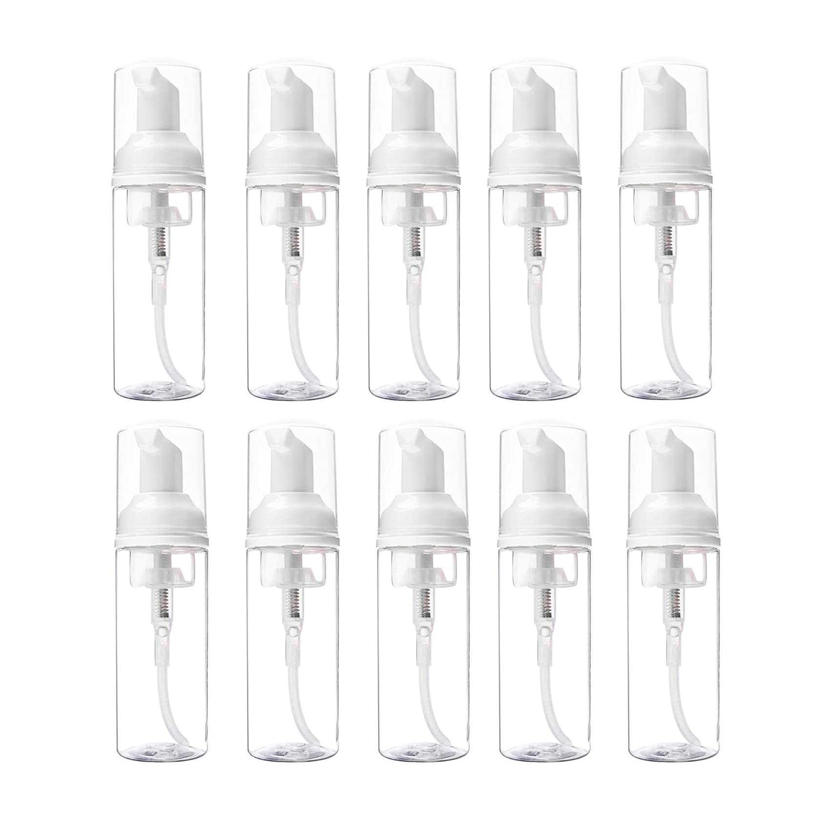 BuQiuRen Foam Pump Bottle 10 Pcs 2oz Foaming Soap Pump Dispenser & BPA Free for Cleaning, Travel, Cosmetics Packaging, Hand Soap Foaming, Shampoo