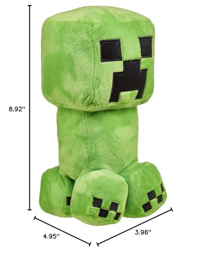 Mattel Minecraft Basic 8-inch Plush Creeper Stuffed Animal Figure, Soft Doll Inspired by Video Game Character