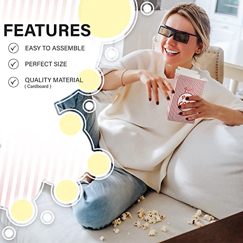 MT Products Popcorn Boxes for Party - 2.8 oz. (Pack of 50) - #4 Popcorn Buckets With Close Top - Great for Movie Theater, Circuses, and Stadium