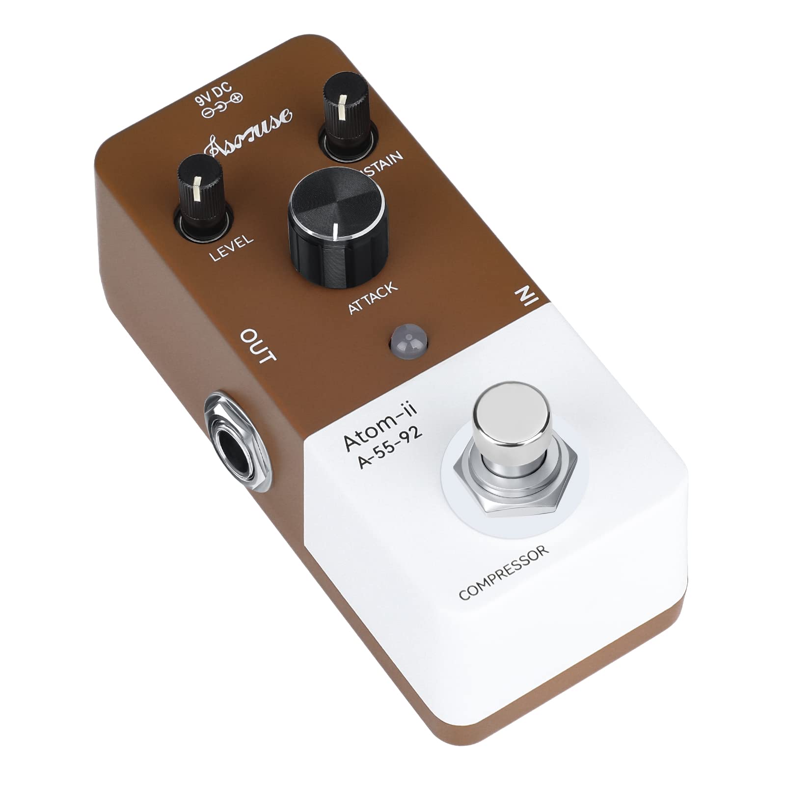 Compression Guitar Effects Pedal, Asmuse Pure Analog Circuitry, Mini Compression Sustain Pedal for Electric Guitar and Bass