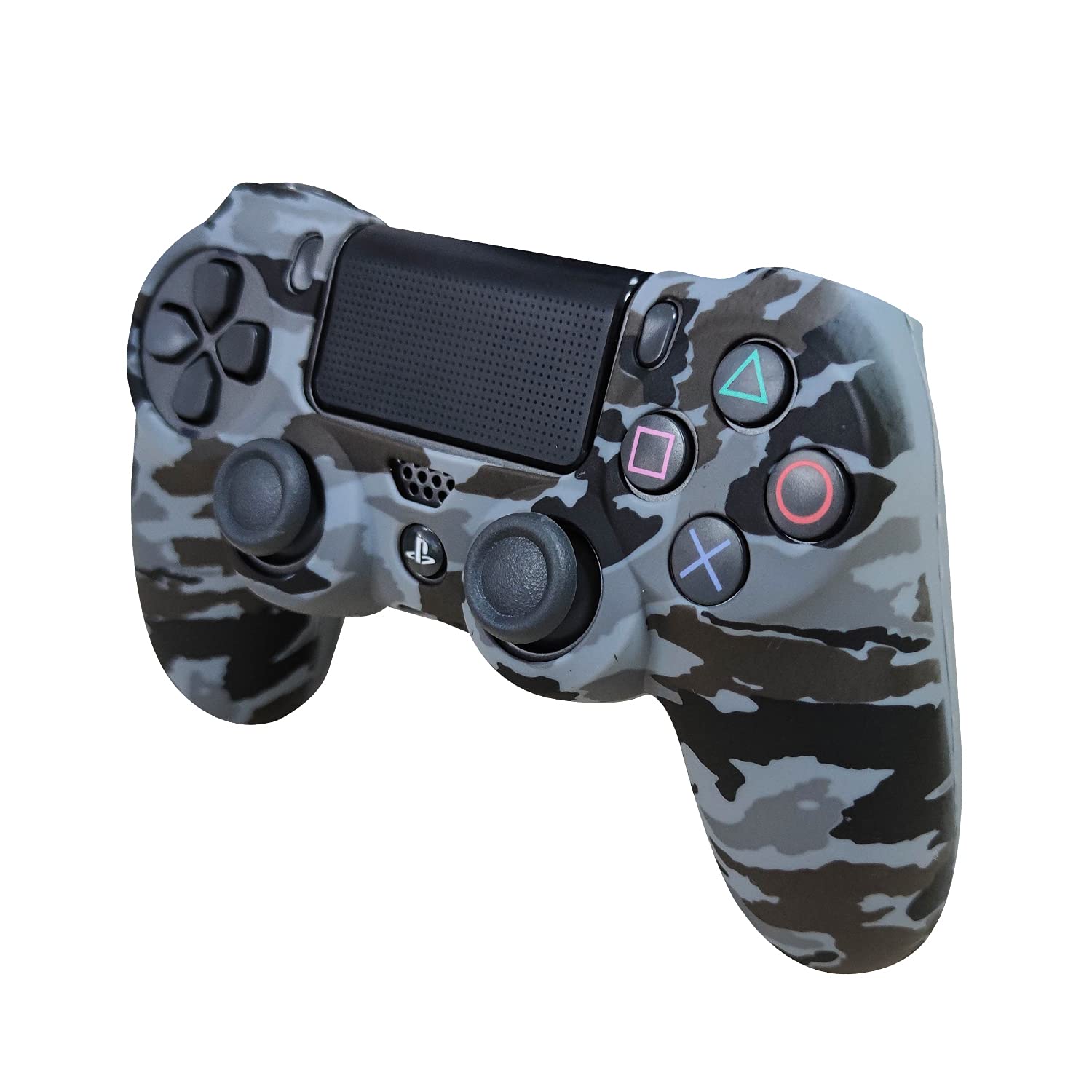 PS4 Controller Skin Shell Anti-Slip Silicone Gaming Grip Cover Protector Case for Sony Playstation 4 Slim PS4 Pro Gamepad Controller Skins with 10 Thumb Grips (Graffiti Grey)