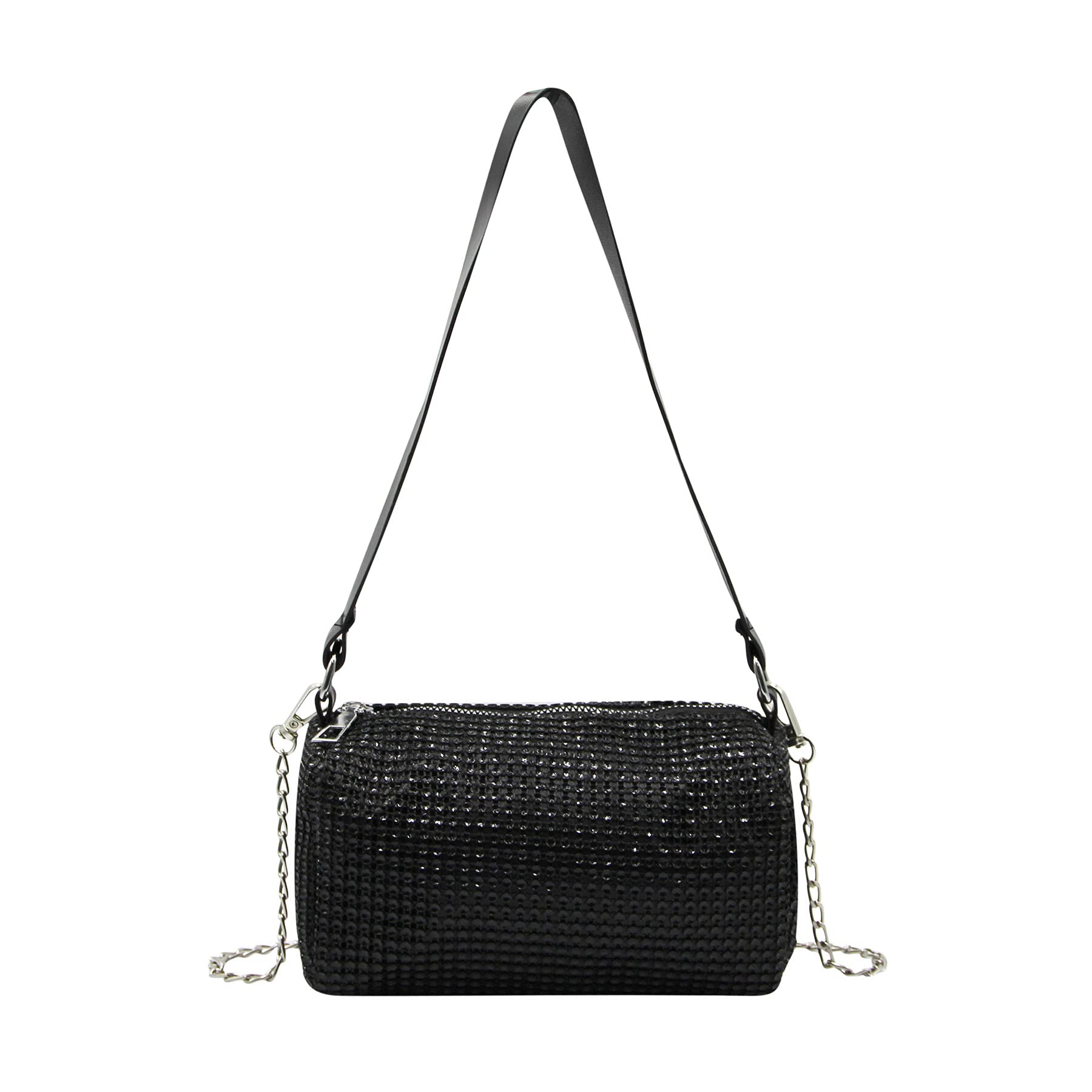 RARITYUS Women Crystals Sparkling Glitter Evening Clutch Handbag Mini Top Handle Purse with Chain for Party Wedding Prom