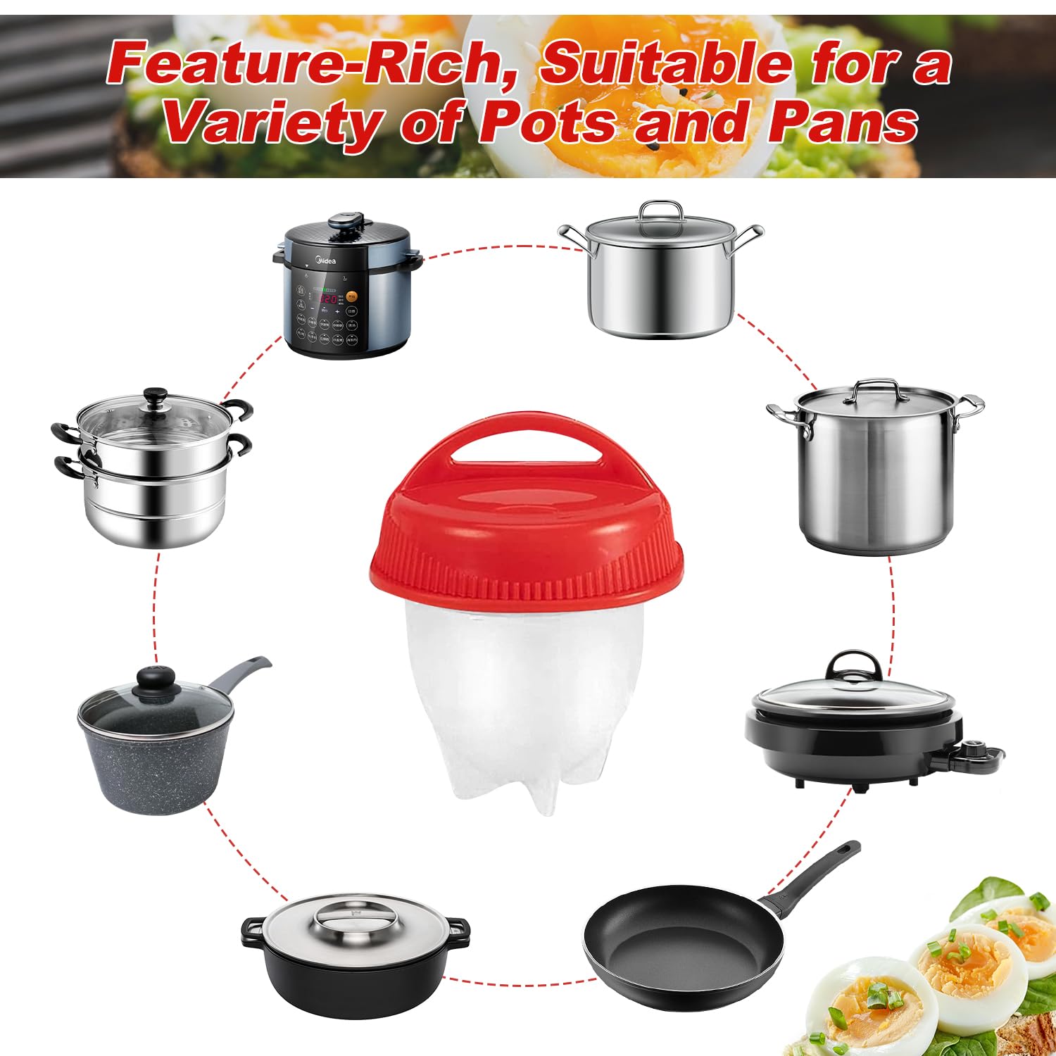 Egg Crafter Cooking Pods,for Perfectly Shaped Eggs Non-Stick No Shell Egg Cook Cups, Egg Molds, Kitchen Gadgets(6PCS)