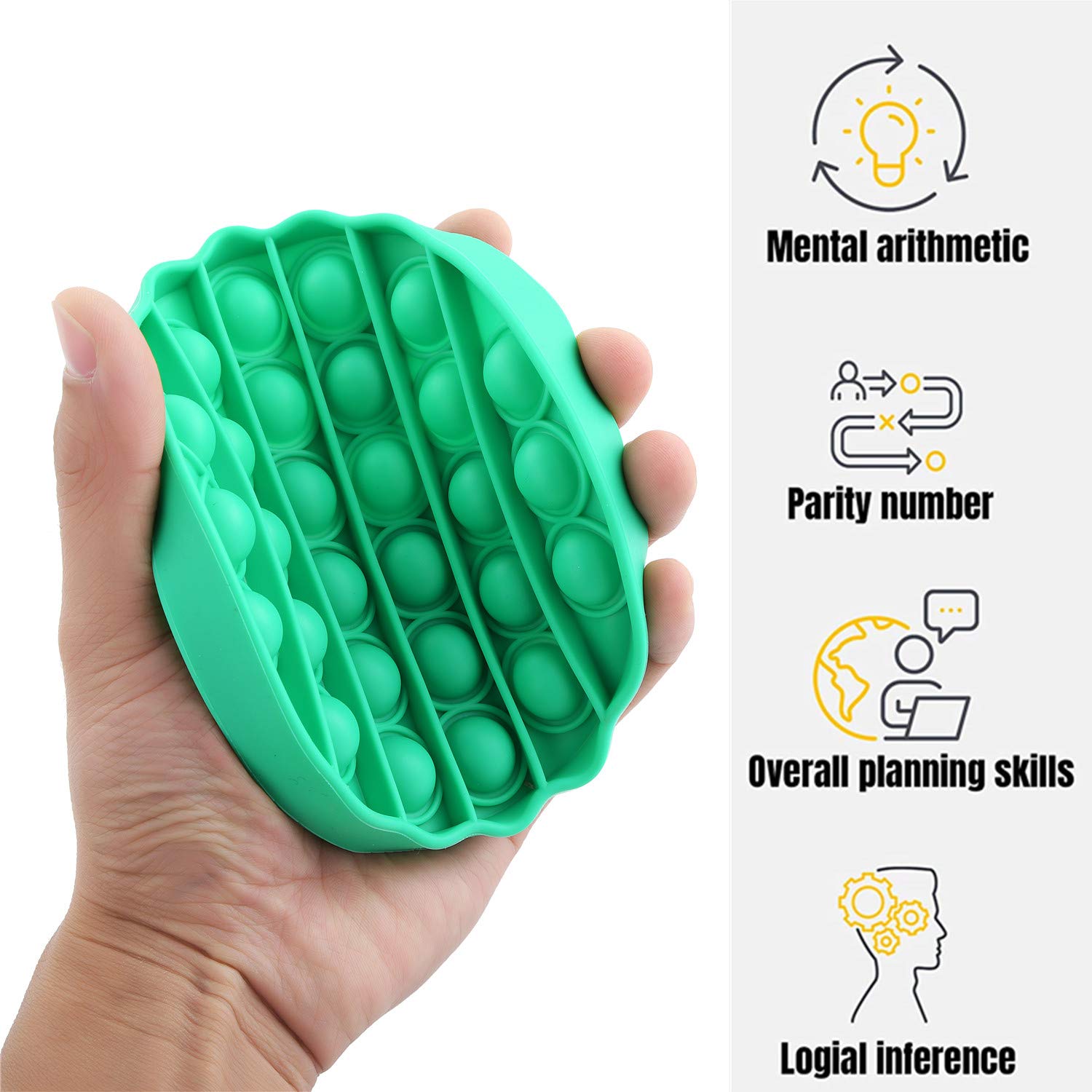 Lyft Livin Teethers Push Pop SiliconeToys for Babies Toddlers |Adults| Relief Sensory Poppers Fidget Helps Improve Motor Skill Memory & Autism for Preschool Crawling Baby Kids - Rainbow Circle