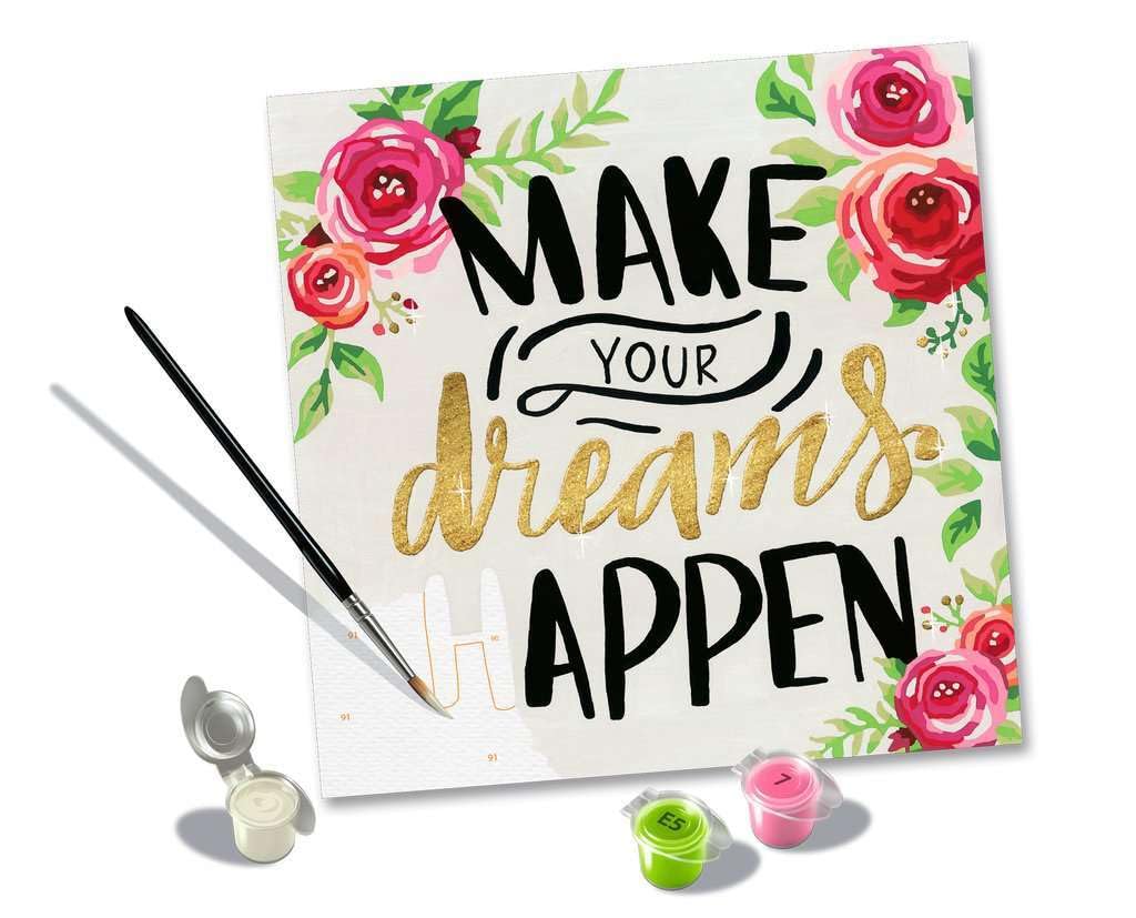 Ravensburger CreArt Make Your Dreams Happen Paint by Numbers for Adults 12 Years Up - Painting Arts and Crafts Set - Home Decor Accessories