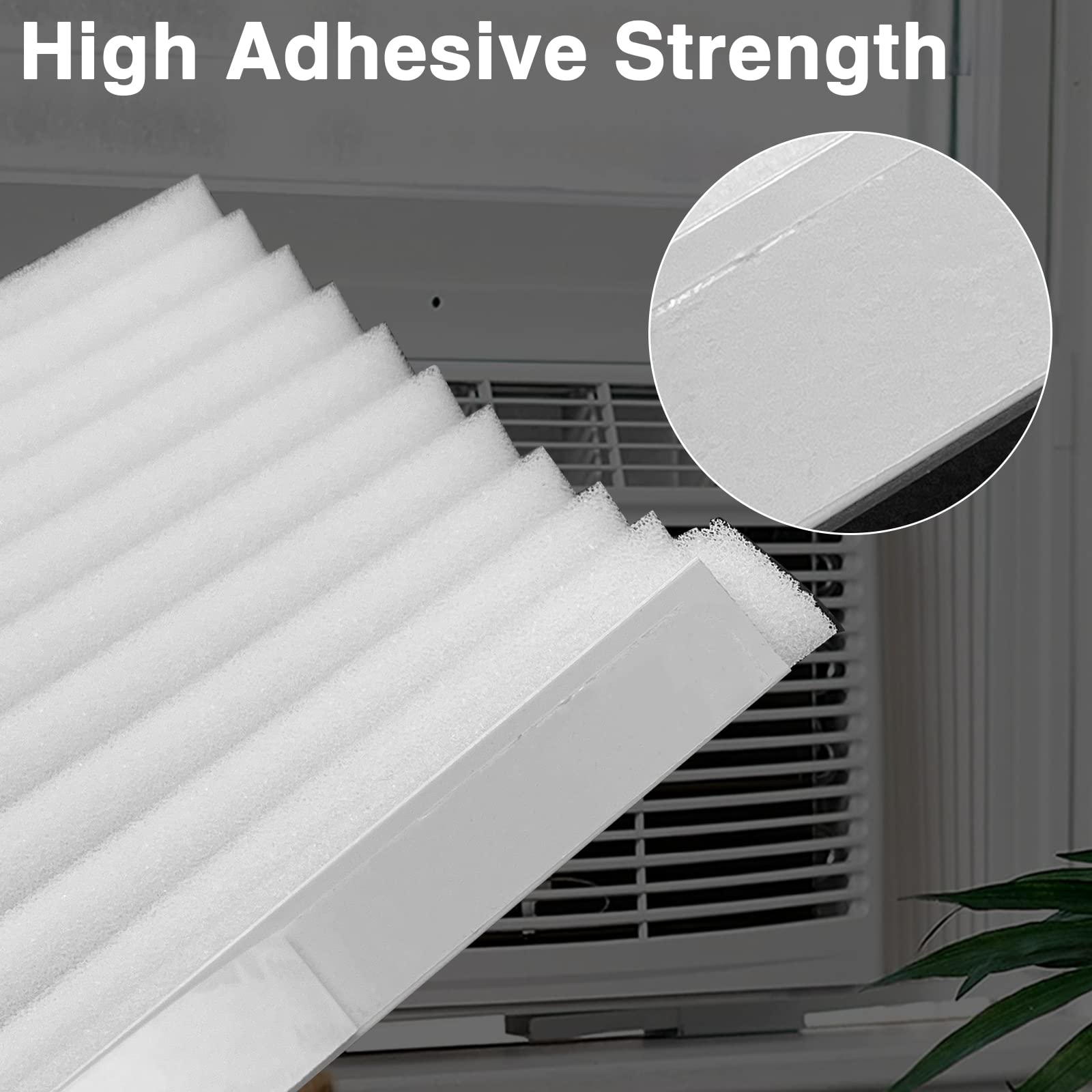 Birllaid Window Air Conditioner Side Panels Foam Insulation Installation Kit,Window Ac Side Panels,Ac Unit Window Seal 17Inch x 9 Inch x 7/8 Inch,Pack of 2 White (White)