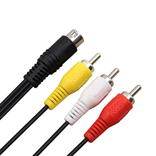 Lysee Data Cables - Durable 1.8M 9 Pin Game Audio Video AV Cable For Sega Genesis 2 3 A/V RCA Connection Cord Wire For SEGA Genesis II/III
