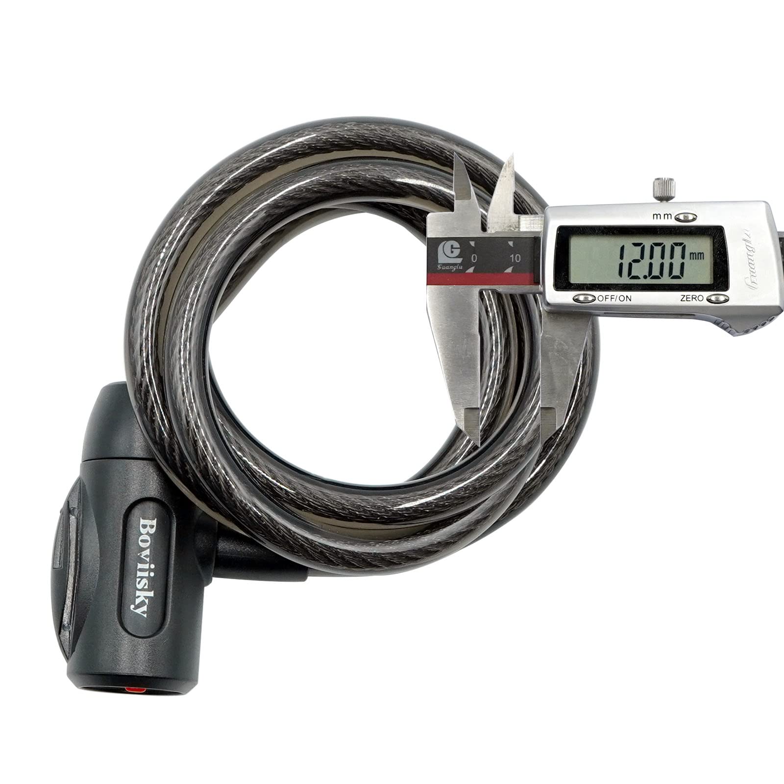 Boviisky Bike Cable Lock with Key, Heavy Duty Bicycle Lock, 4 Feet with Mounting Bracket,1/2 Inch Diameter.