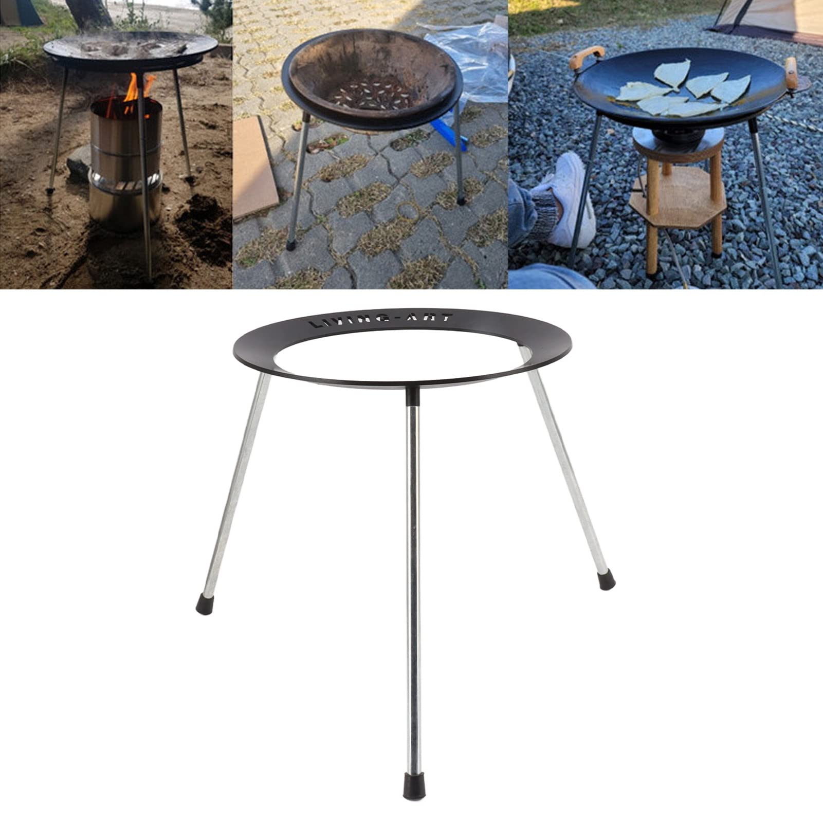 Campfire Tripod Stainless Steel Camping Tripod Grill Portable Open Flame Tripod Stand for Outdoor Cooking Garden Grills