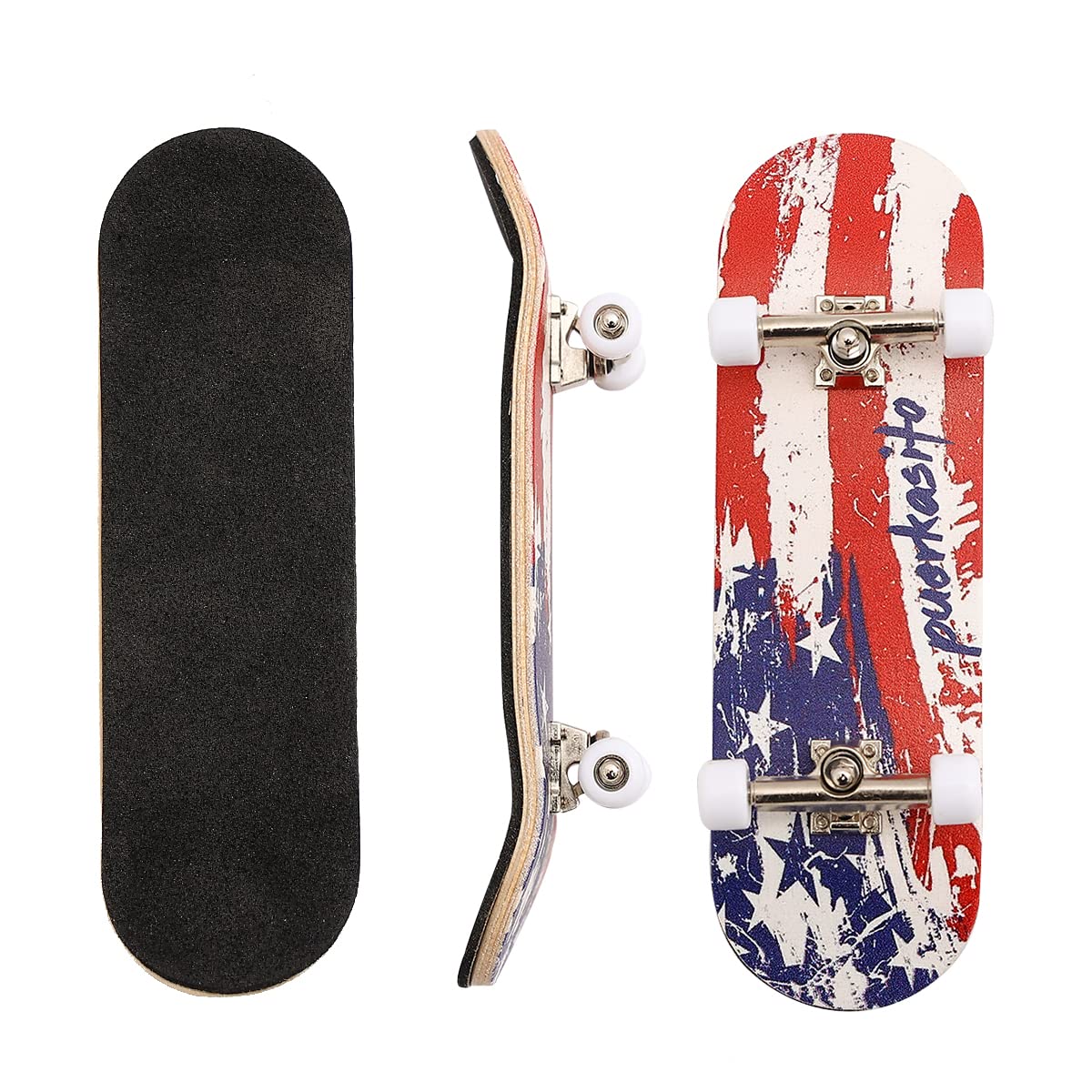 Puerkasito Fingerboard Finger Skateboard Wooden Fingerboard Pro Fingerboard Handboard Skateboard Finger Boards Set 30mm X100mm