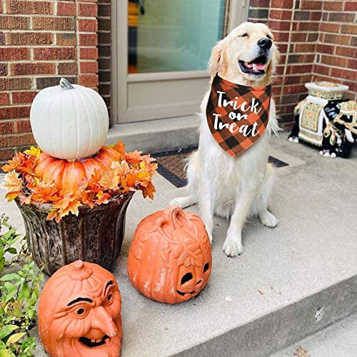 JOTFA 4 Pack Halloween Thanksgiving Day Dog Bandanas, Holiday Fall Plaid Dog Puppy Bandana Scarf Costume for Small Medium Large Dogs Pets