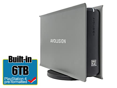 Avolusion PRO-5X Series 6TB USB 3.0 External Gaming Hard Drive Works for PS4 Original, Slim & Pro (Grey)