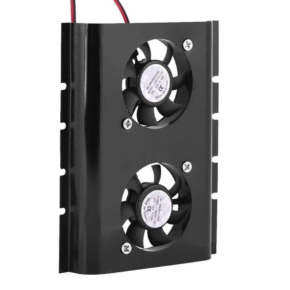 Bewinner Dual Fan Hard Disk Cooler for HDD 10.05CFM Wind-Force Hard Drive Cooler 5000¡À10% RPM Fast Heat Dissipation Hard Disk Cooler for HDD (Black)
