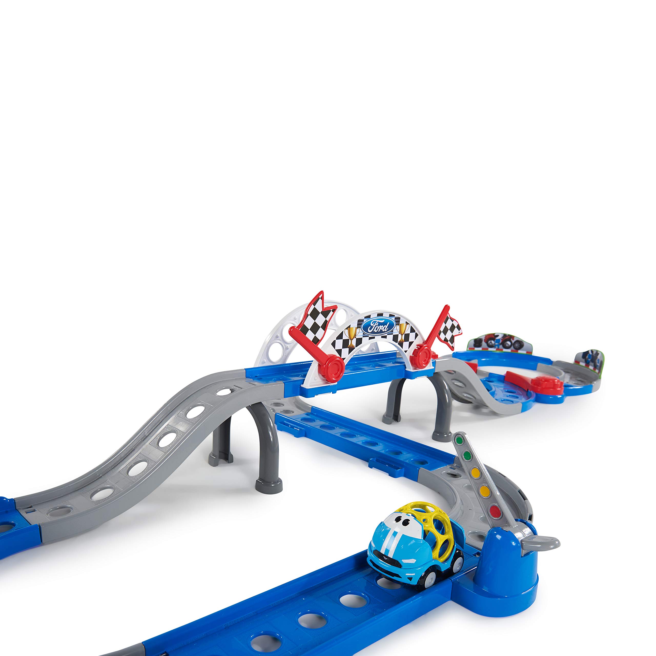 Bright Starts Ford Full Speed Raceway Go Grippers Playset Toddler Toy, 12 Months +