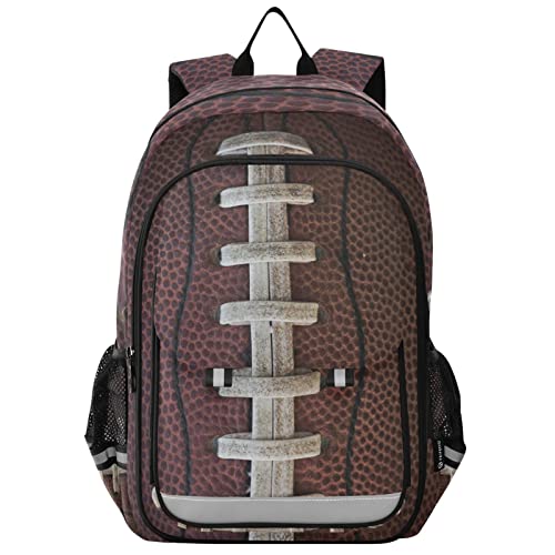 Glaphy American Football Laces Backpack School Bag Lightweight Laptop Backpack Student Travel Daypack with Reflective Stripes