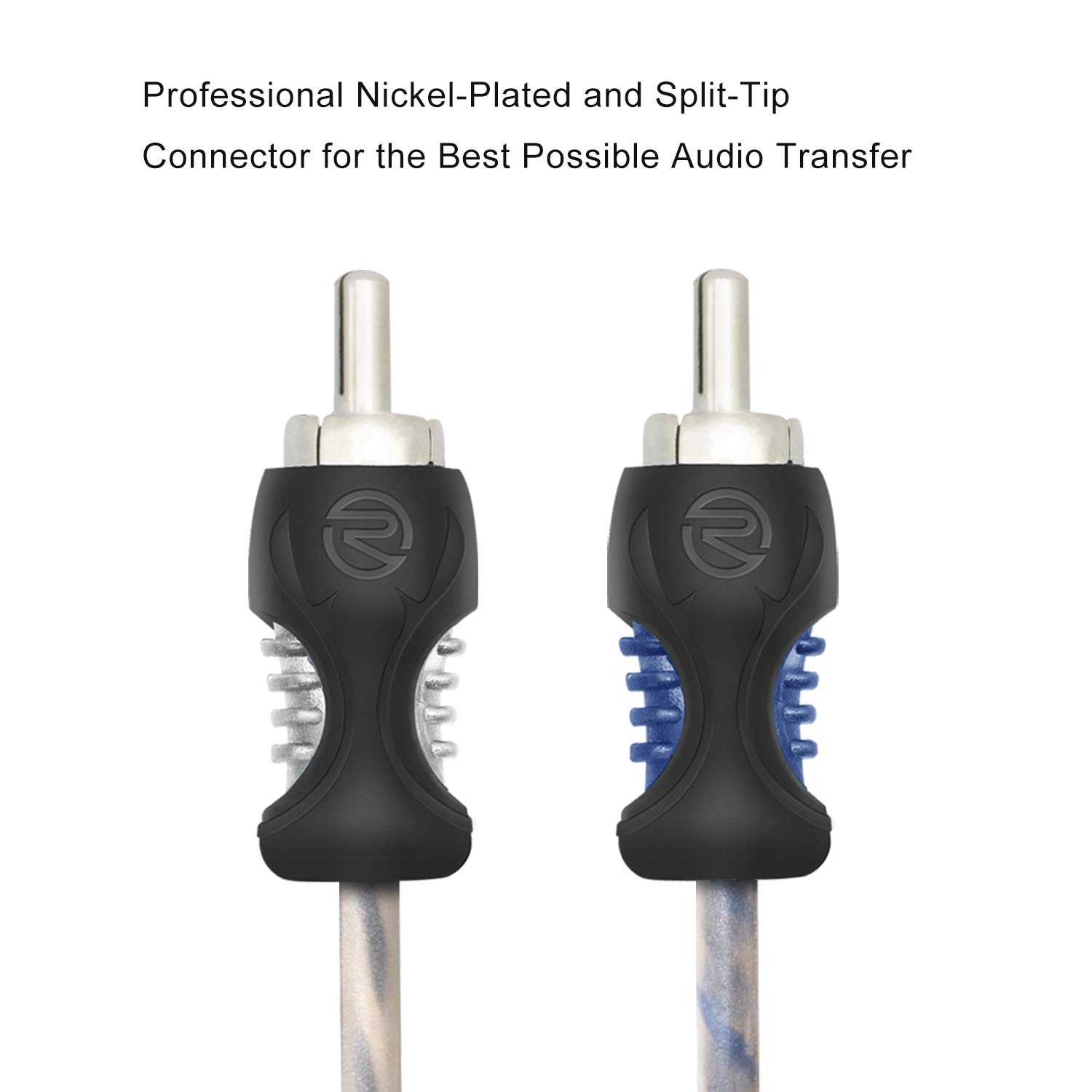 RECOIL RCI217-6 99.99% Oxygen Free Copper 17ft 2-Channel RCA Audio Cable Twisted Pair with Noise Reduction 6 Pack