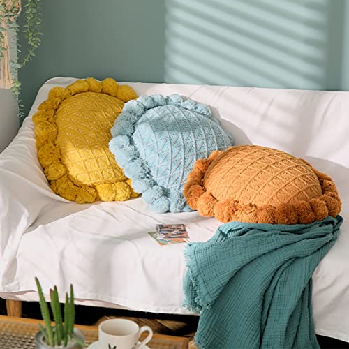 Maxpetus Circular Creative Knitting Pillow futon Knitting Cushion Sofa Cushion (White)