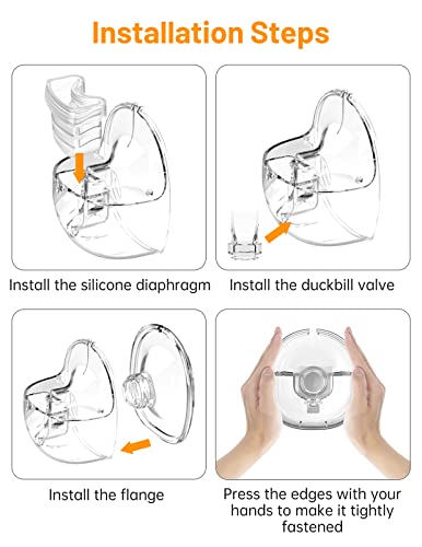 Mumgaroo Hands Free Breast Pump Accessories, Silicone Diaphragm * 1 and Duckbill Valve * 2 for Mumgaroo Wearable Breast Pump, Also Compatible with Momcozy M1, MomMed S18/S21, MISSAA S18/S21