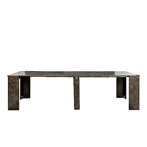 Holaki Expandable Dining Table,20"-118.5"Kitchen Dining Room Table for 8-12,Multifunctional Extendable Kitchen Dinner Table with MDF Wooden,Entryway Cupboard Long Large Dining Table for Kitchen,Marble