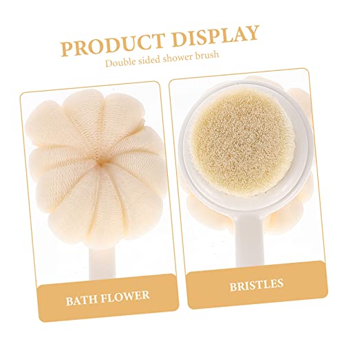 Healeved 2pcs Long Handle Bath Brush Scrub Sponges Brush Cleaner Body Wash Sponge Shower Loofah Scrubber Back Scrubber Bath Mesh Sponge Dual-Sided Bath Brush Shower Brush Back Scrubbers One
