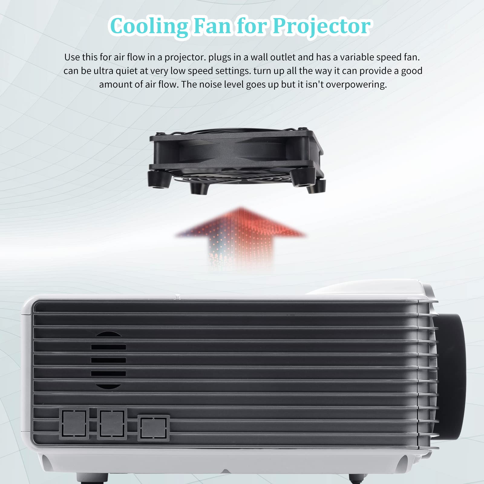 Eiovnur Computer Fan with AC Plug, Variable Speed Fan, 120mm AC Fan 110V 120V 220V 240V, for Terrarium Receiver Amplifier Xbox DVR Component Cooling