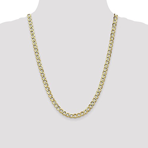 IceCarats 10K Solid Yellow Gold 6.5mm Curb Link Chain Necklace 24 inch