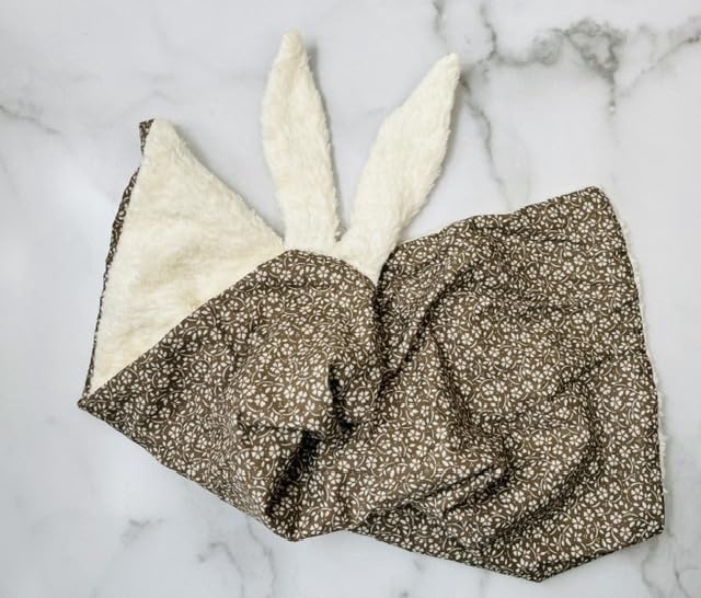 Leyl&Ari Plush Lovey, Bunny Ear Security Blankie, Soft Premium Quality, Gender Neutral Unisex Gift, Made in USA