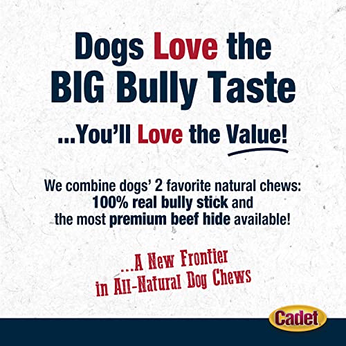 Cadet Bully Hide Sticks for Small, Medium and Large Dogs β All-Natural Beef Pizzle, High Protein, Low Fat, Long-Lasting, Grain & Rawhide-Free Dog Chews for Aggressive Chewers, Large (7 Count)