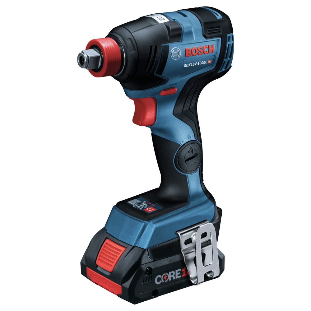 Bosch GXL18V-224B25-RT 18V Brute Tough Connected-Ready EC Brushless Li-Ion 1/2 in. Cordless Hammer Drill Driver / 1/4 / 1/2 in. 2-In-1 Impact Driver Combo Kit (4 Ah) (Renewed)