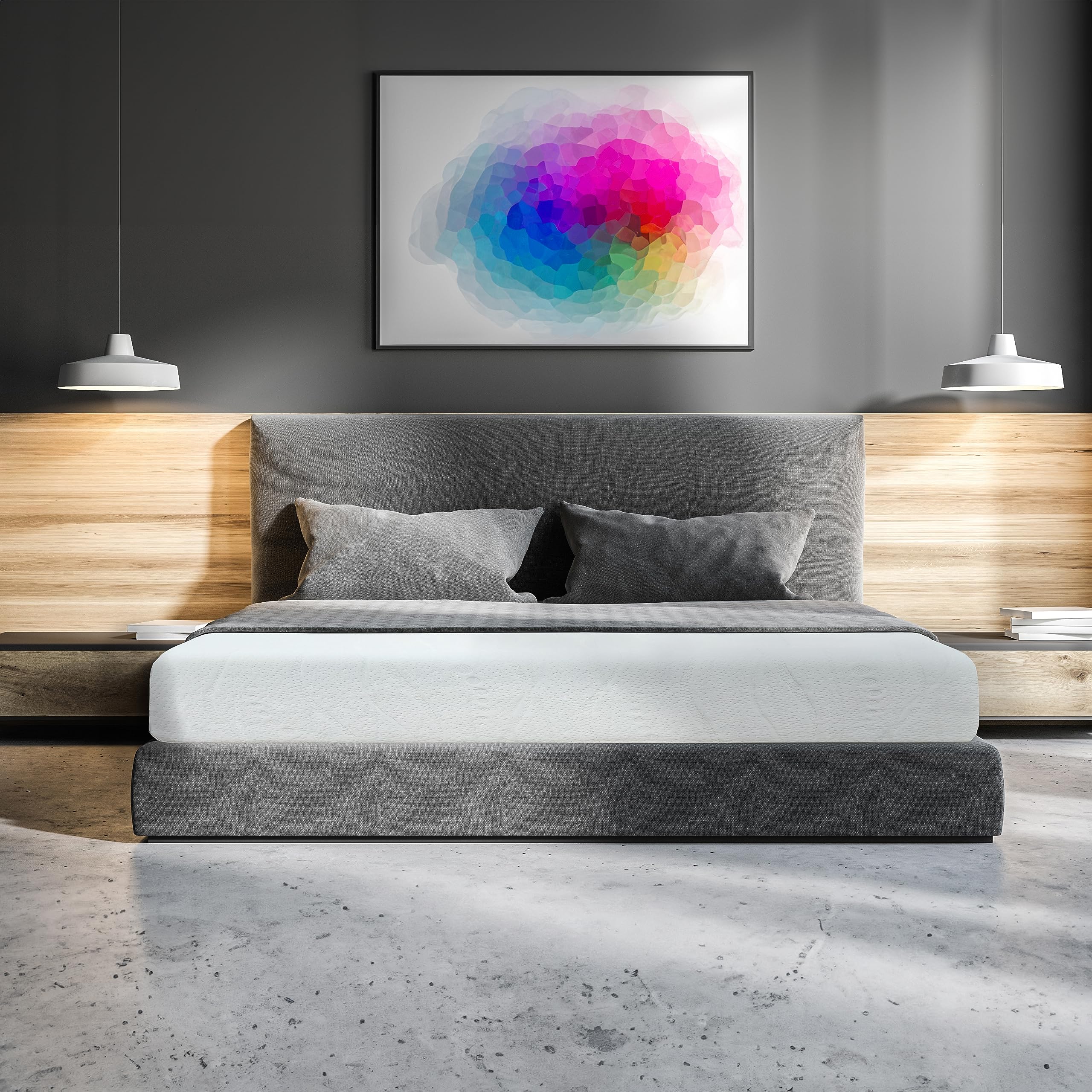 Irvine Home Collection Twin Size 8-Inch, Gel Memory Foam Mattress, Medium Firm Feel, Breathable, Cool Sleep and Pressure Relief, CertiPUR-US Certified, Temperature Balanced