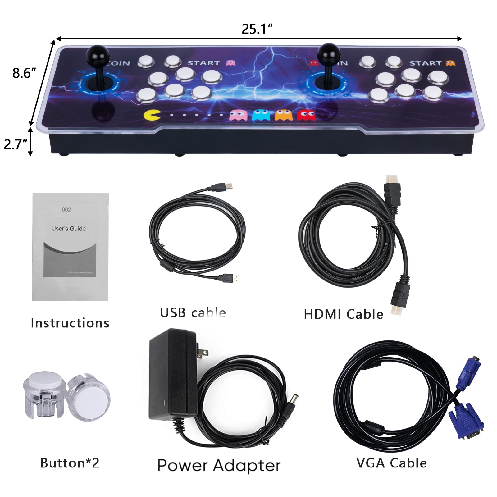 RegiisJoy【10000 Games in 1 】 Arcade Game Console WiFi Function Pandora's Box 18S Classic Retro Game Machine for PC & Projector & TV,1280X720,Search/Hide/Save/Load/Pause Games,Favorite List