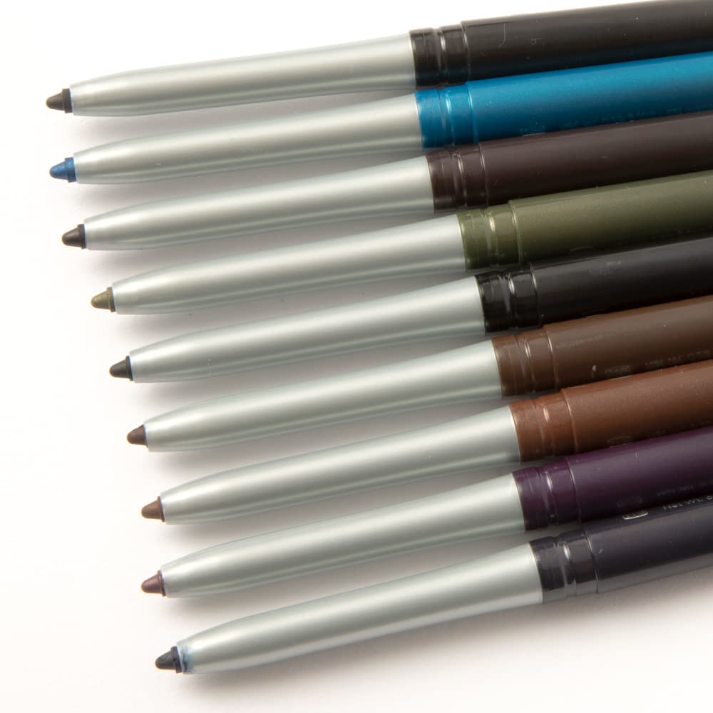 Palladio Retractable Waterproof Eyeliner, Richly Pigmented Color and Creamy, Slip Twist Up Pencil Eye Liner, Smudge Proof Long Lasting Application, All Day Wear, No Sharpener Required, Pure Black