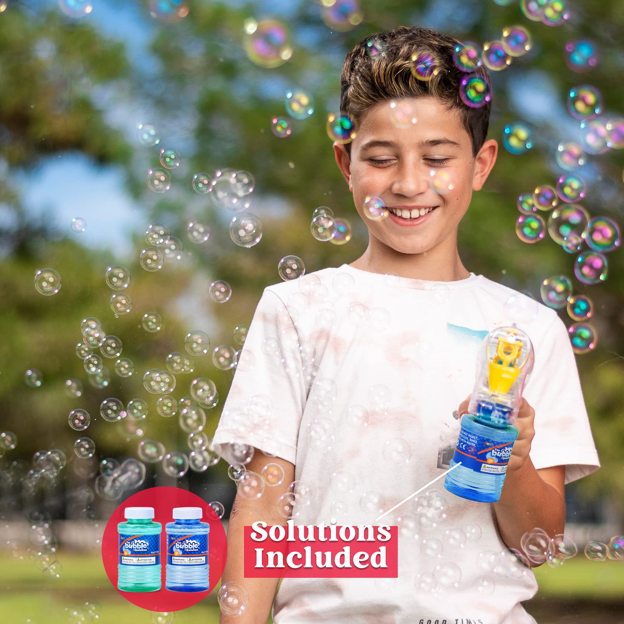 JOYIN 3 Bubble Guns Kit with Bubble Solutions for Kids, Bubble Blaster for Summer Toy, Party Favors, Birthday, Outdoor & Indoor Activity, Birthday Gift