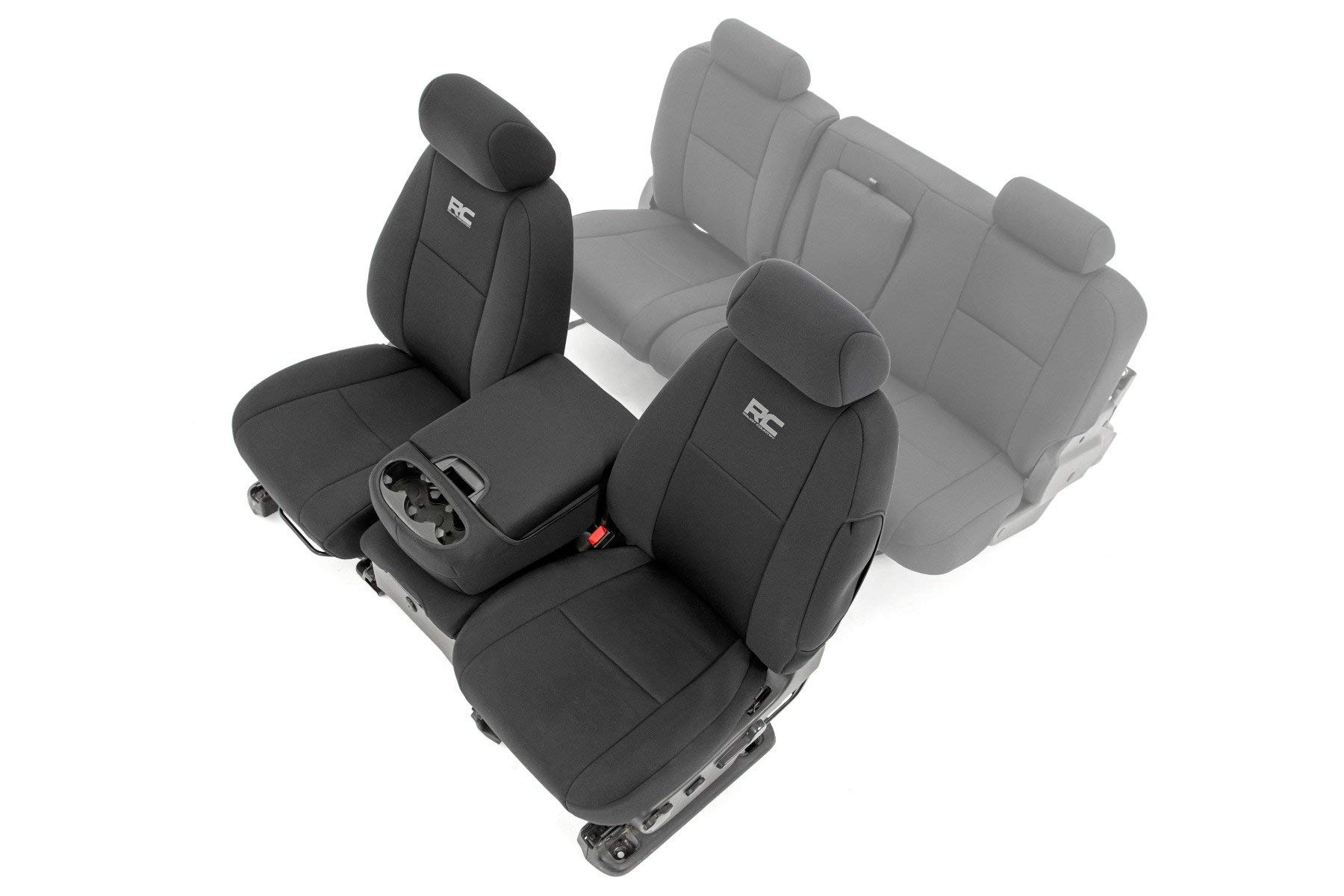 Rough Country Neoprene Seat Covers for Chevy 1500/2500HD Ext Cab (2007-2013) - UV & Water Resistant Silverado Seat Covers, Foam Padded Seat Covers for Trucks - Front Seat Covers