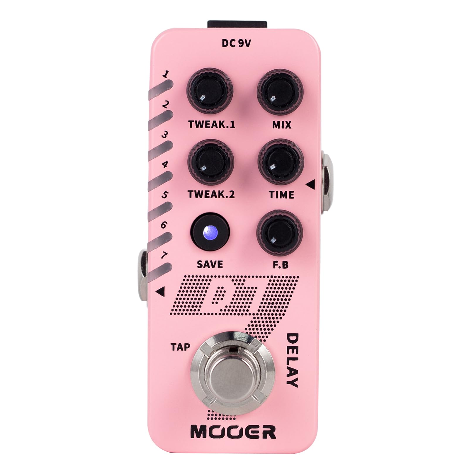 MOOER D7 Delay Guitar Pedal with 6 Different Delay Tape And 150s Looper Recording, Multi Asjustable Function, Surpport Tap Tempo, Trail On/Off, Storable Presets